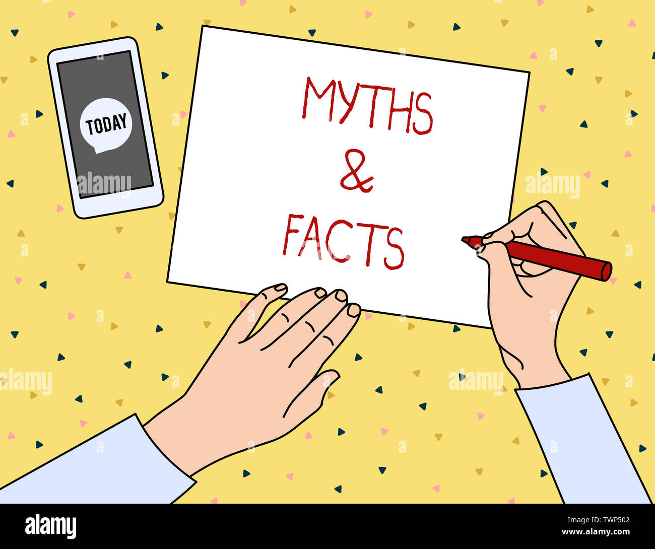 Conceptual hand writing showing Myths And Facts. Concept meaning ...