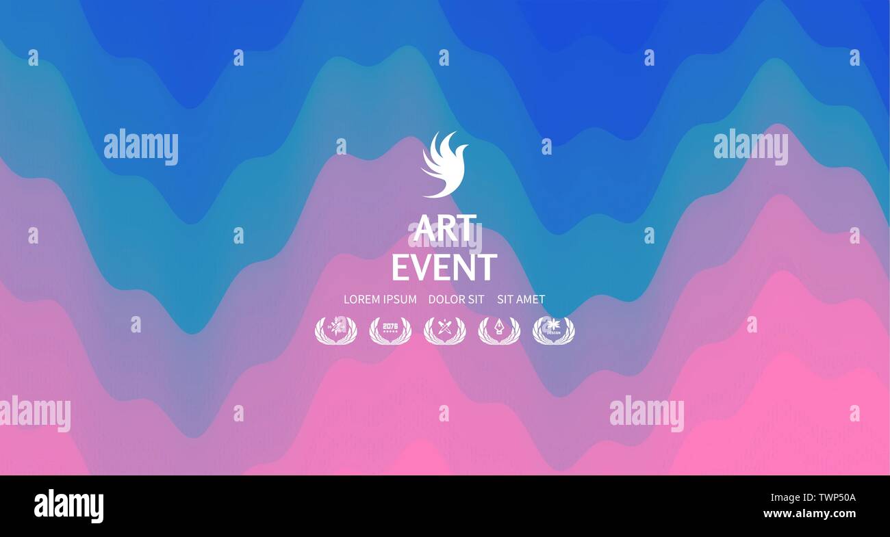 Art event invitation template. Abstract background with dynamic effect ...