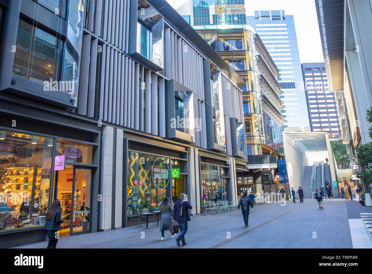 Street scene in Barangaroo office precinct in Sydney city centre,New ...