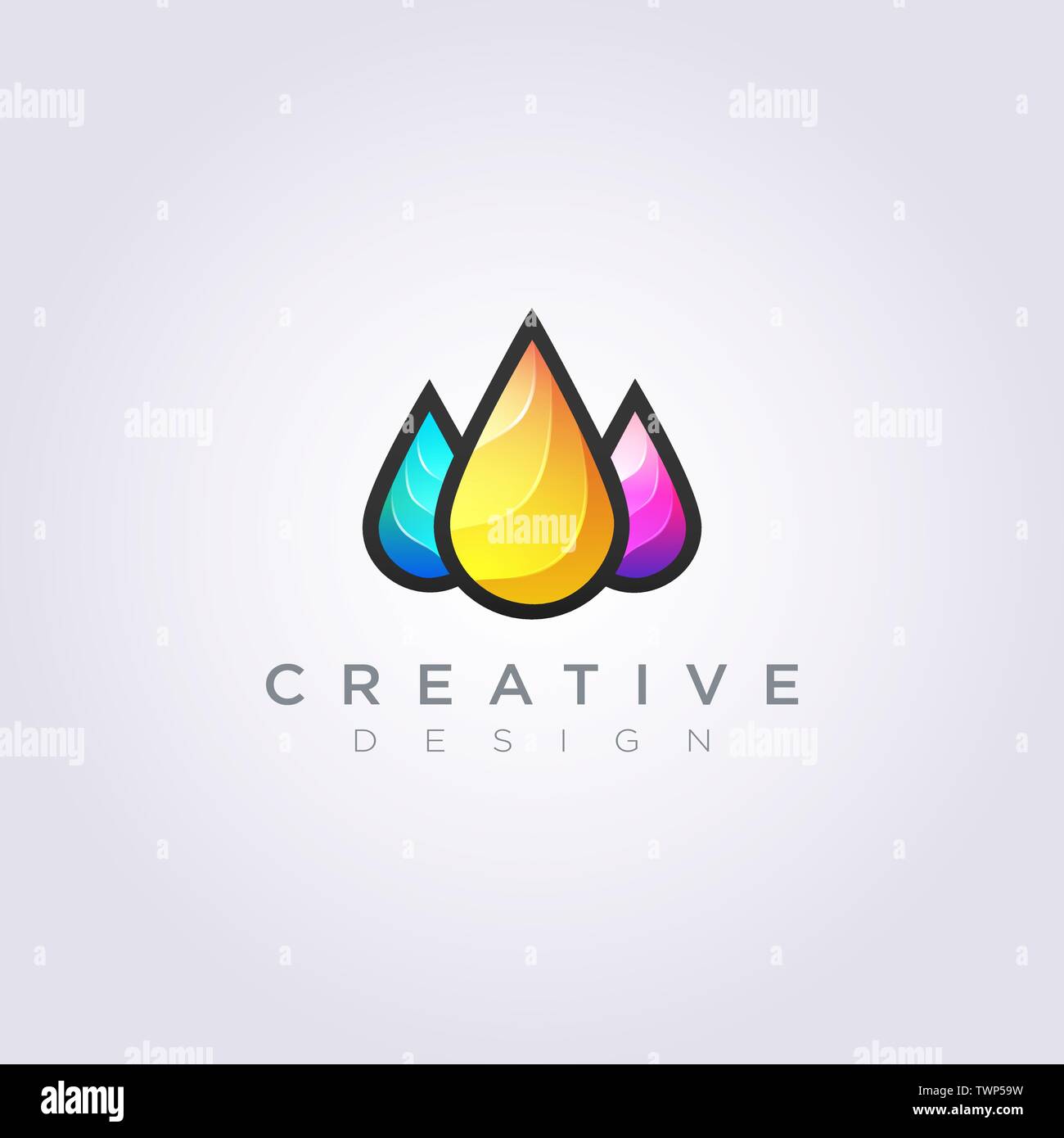 Water Drop Colorful Vector Illustration Design Clipart Symbol Logo ...