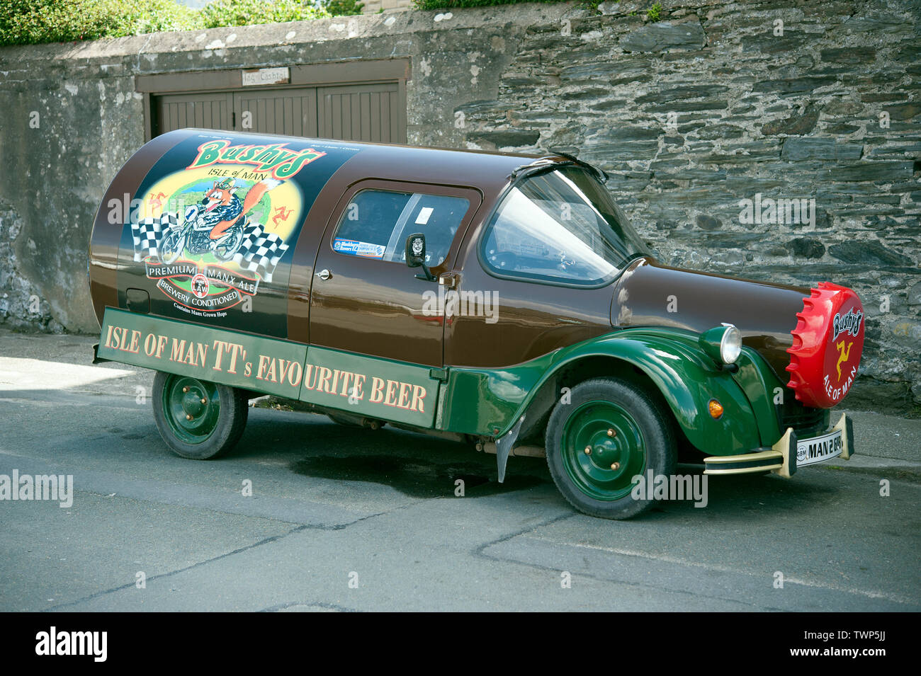 Bushys Beer car, Port Erin, Isle of Man, British Isles Stock Photo - Alamy