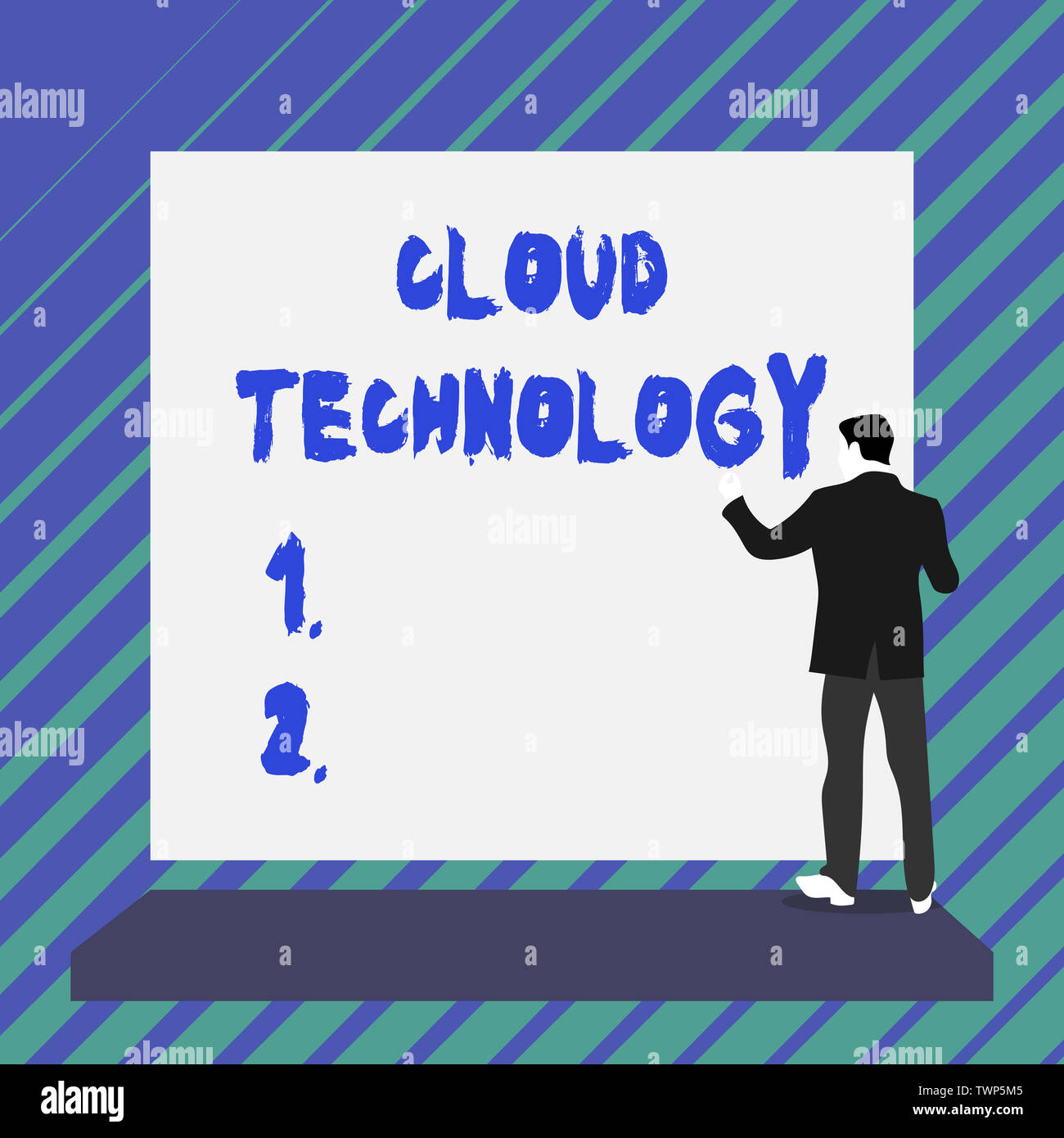 Writing note showing Cloud Technology. Business concept for storing and accessing data and ...