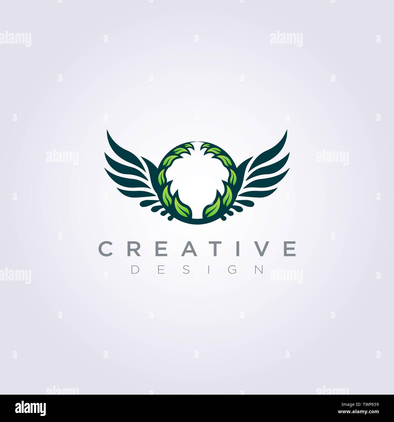 Circle with Leaf Fly Vector Illustration Design Clipart Symbol Logo ...
