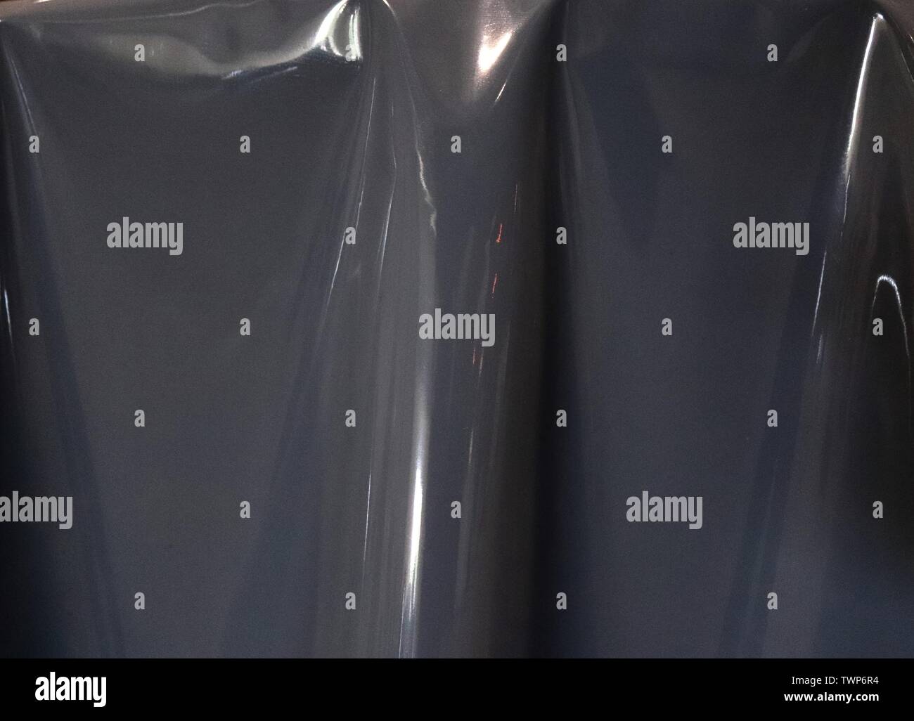 Close up detailed view on plastic foil and plastic surfaces in high ...