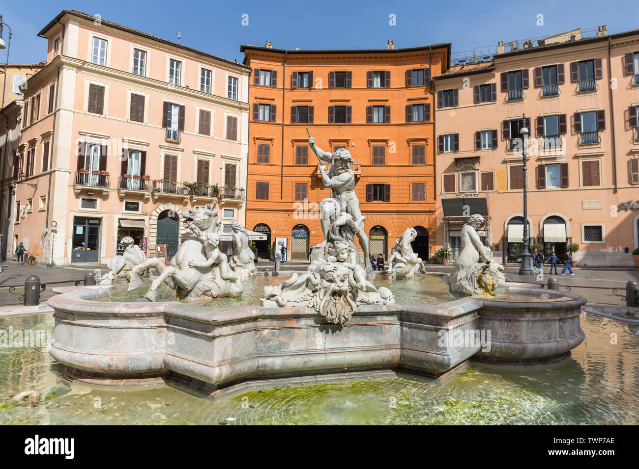 ROME, ITALY - APRIL 27, 2019: The Fountain of Neptune (Italian: Fontana ...
