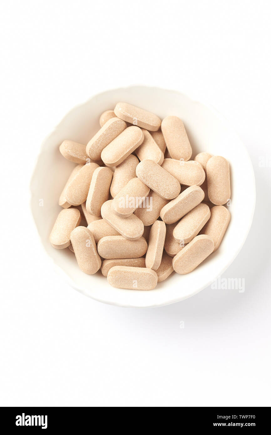 Rhodiola rosea. Golden root, rose root. Herbal pills with healthy ...