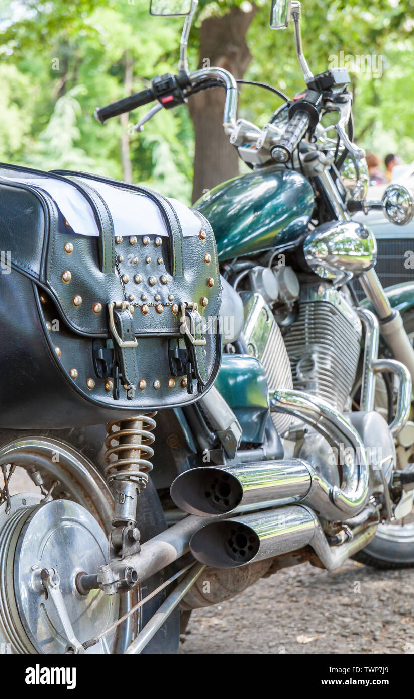 Black vintage custom motorcycle hi-res stock photography and images - Alamy