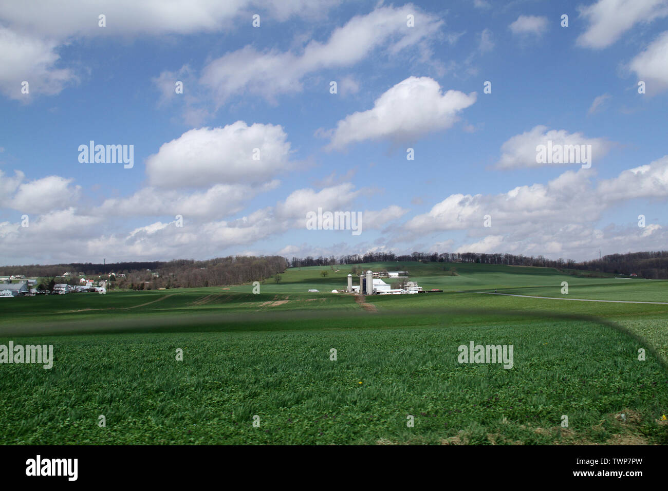Landscape with farmhouse in Lancaster County, PA, USA Stock Photo - Alamy