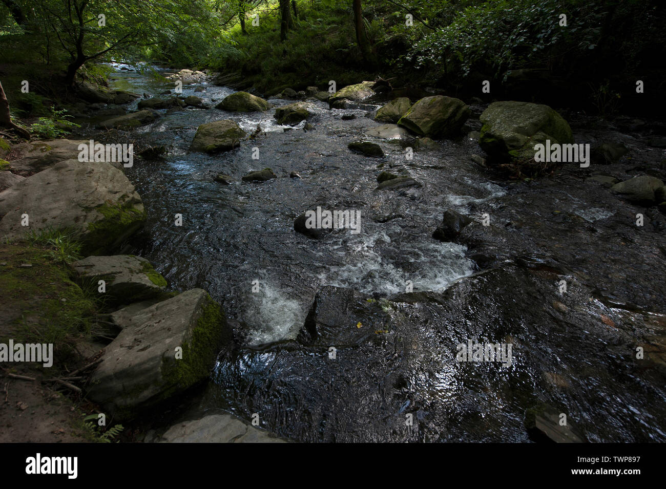 Quiet fishing spot on the Cornaa River, Cornaa northern Isle of Man ...