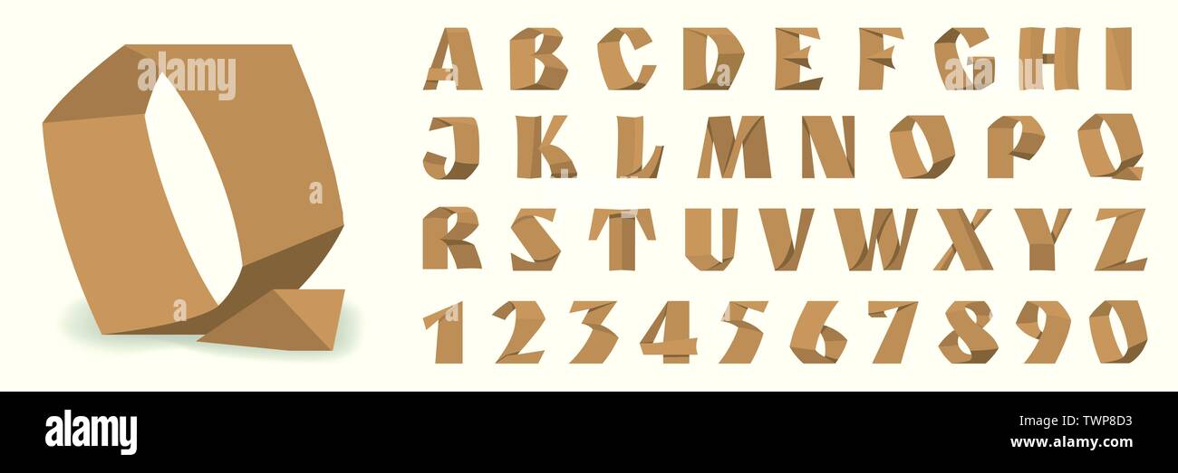 Paper letters and numbers of the alphabet Stock Vector Image & Art - Alamy