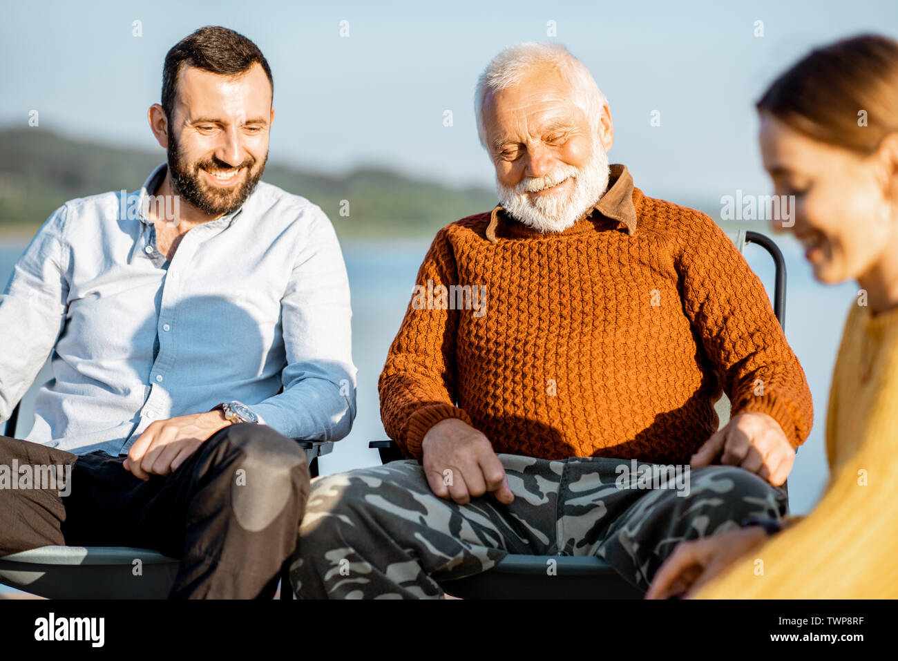 Father And Daughter Having Conversation High Resolution Stock ...