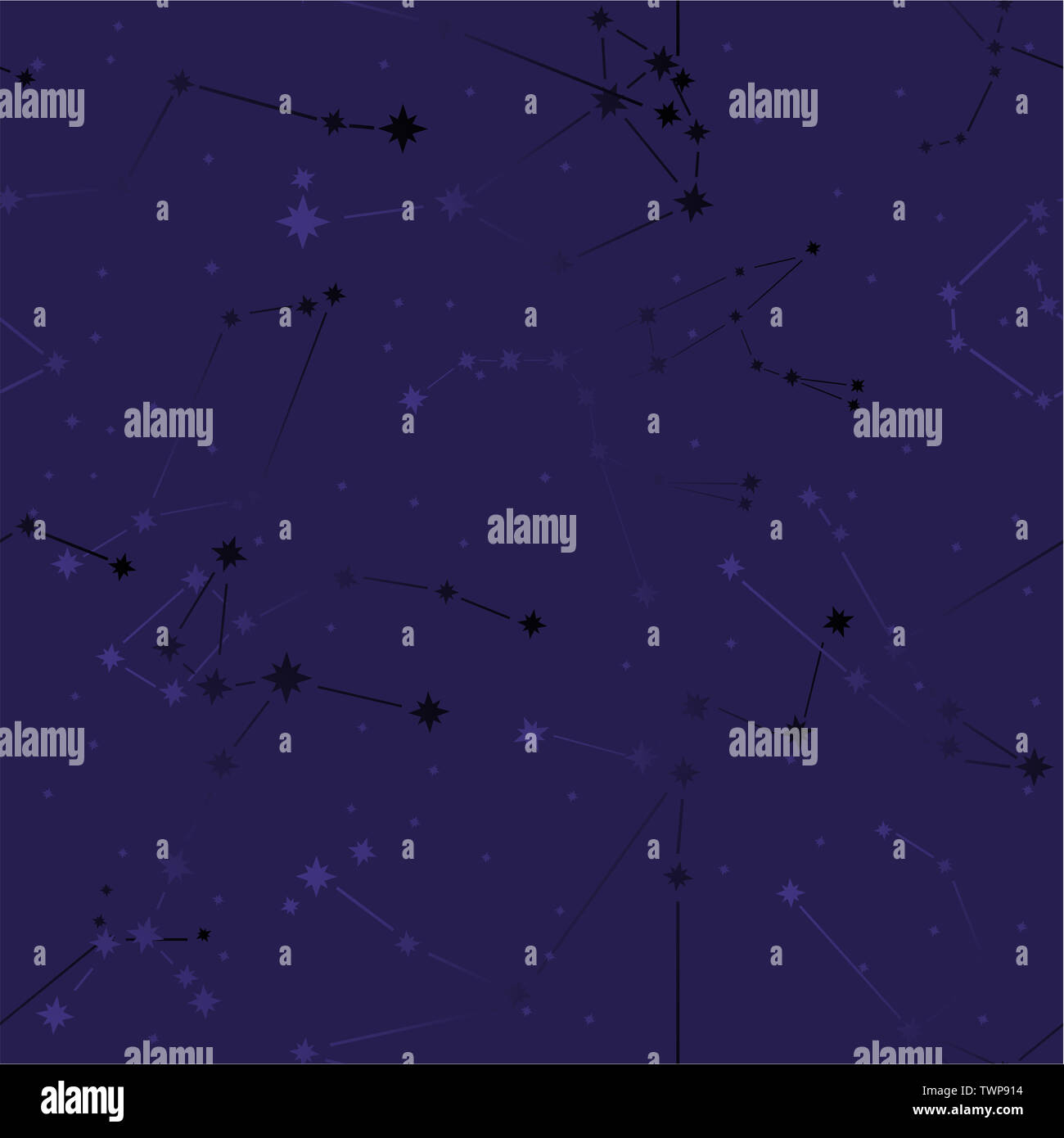 seamless pattern with constellation and stars Stock Photo - Alamy