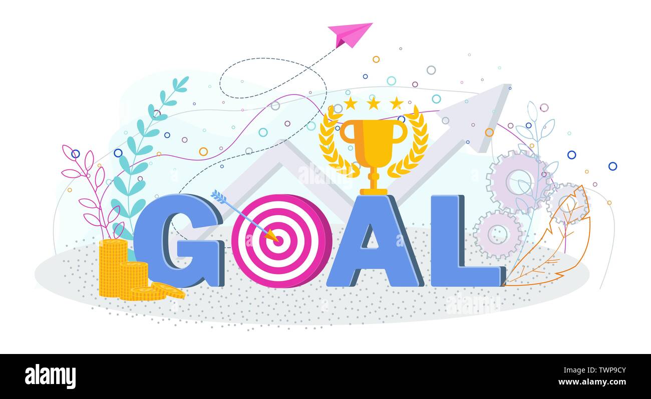 Word goal concept. Trendy flat vector style Stock Vector Image & Art ...