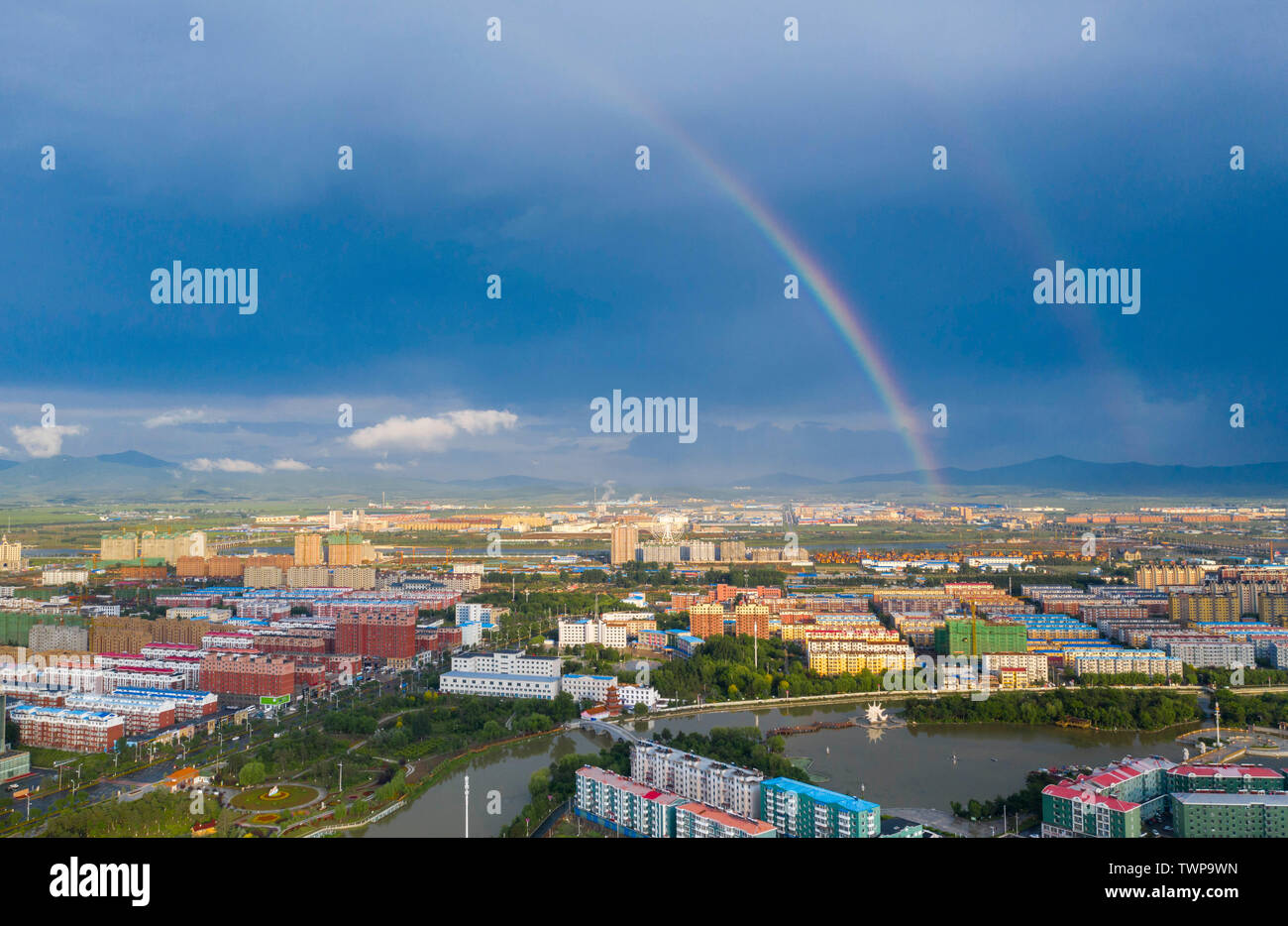 Hunchun. 22nd June, 2019. In this aerial photo taken on June 22, 2019 ...