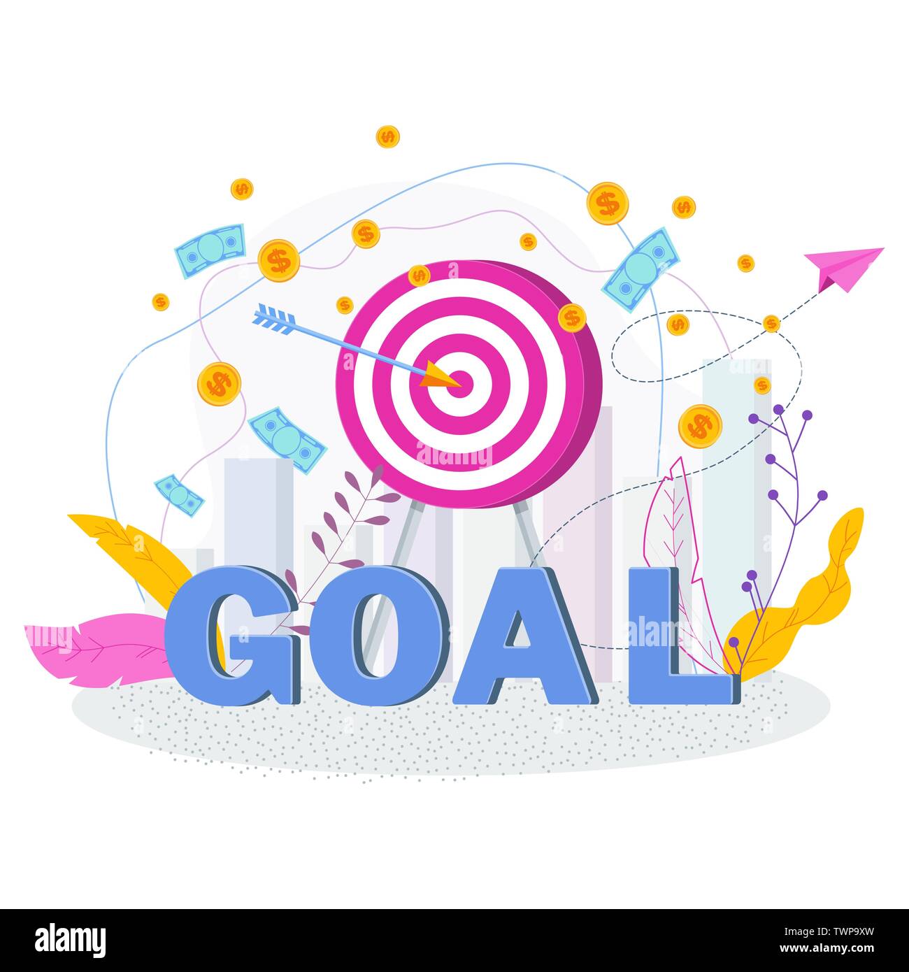 Word goal concept. Trendy flat vector style Stock Vector Image & Art ...