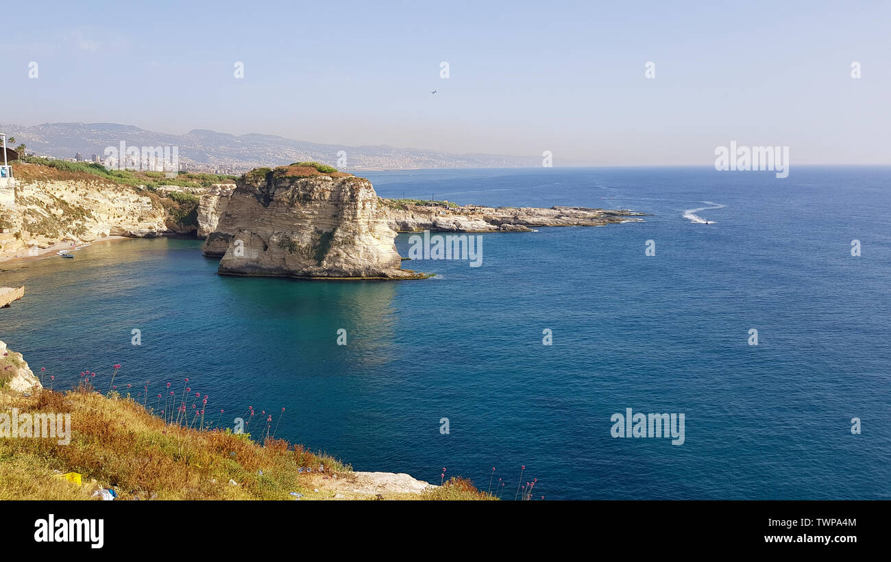 Raouche, pigeons' rock, beirut, lebanon hi-res stock photography and ...