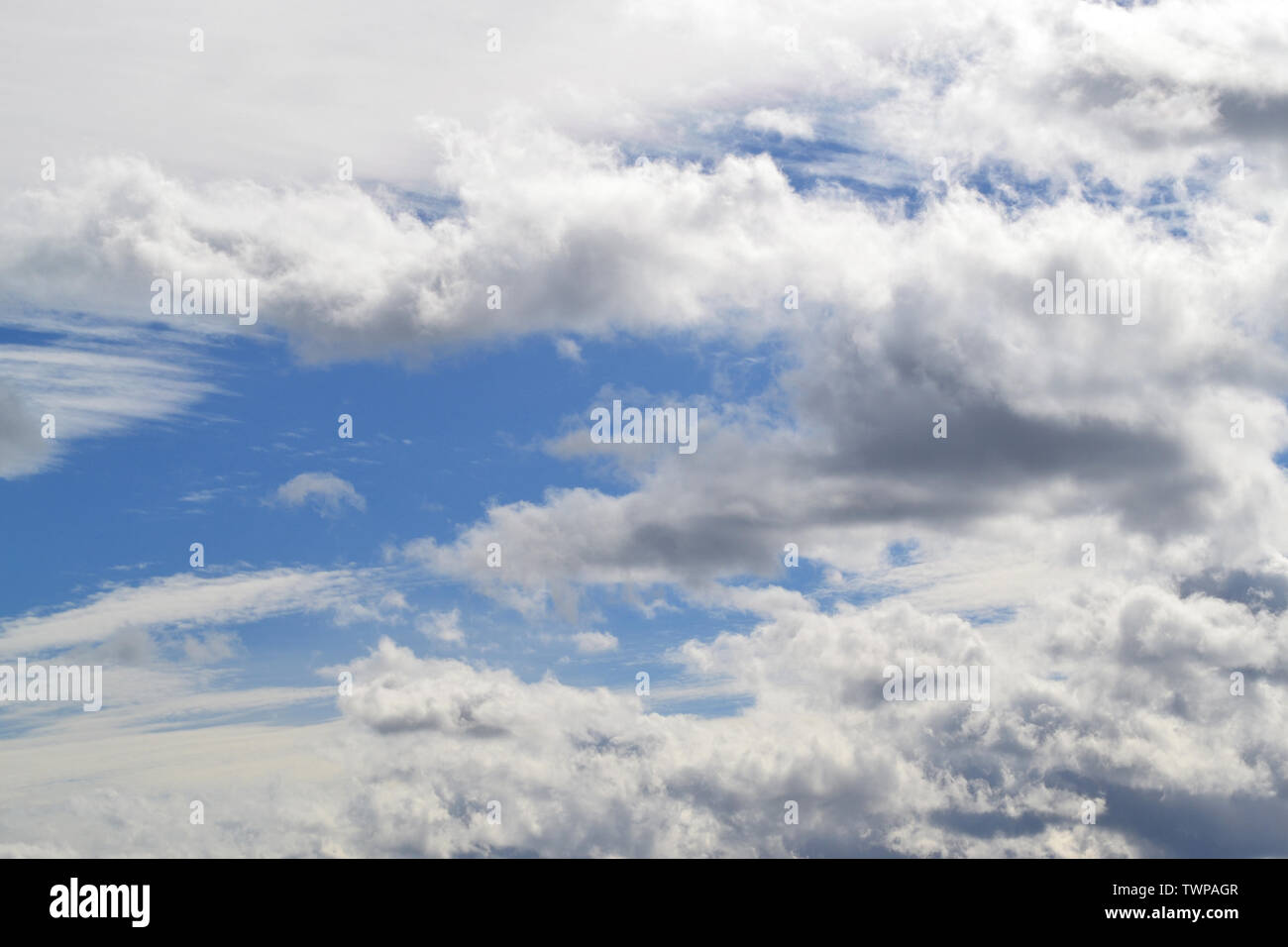 Beautiful sky with many clouds of different forms Stock Photo - Alamy