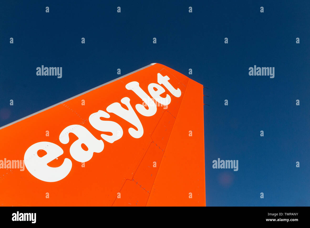 Orange plane with blue sky hi-res stock photography and images - Alamy