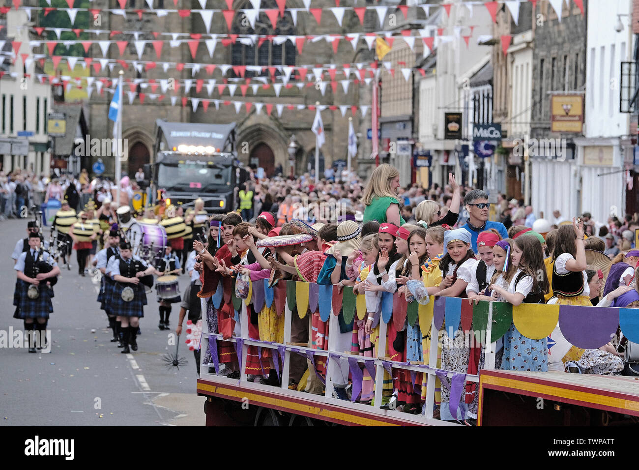 PEEBLES, SCOTLAND, UK . 22.Jun.2019 : Beltane Saturday - Crowning ...