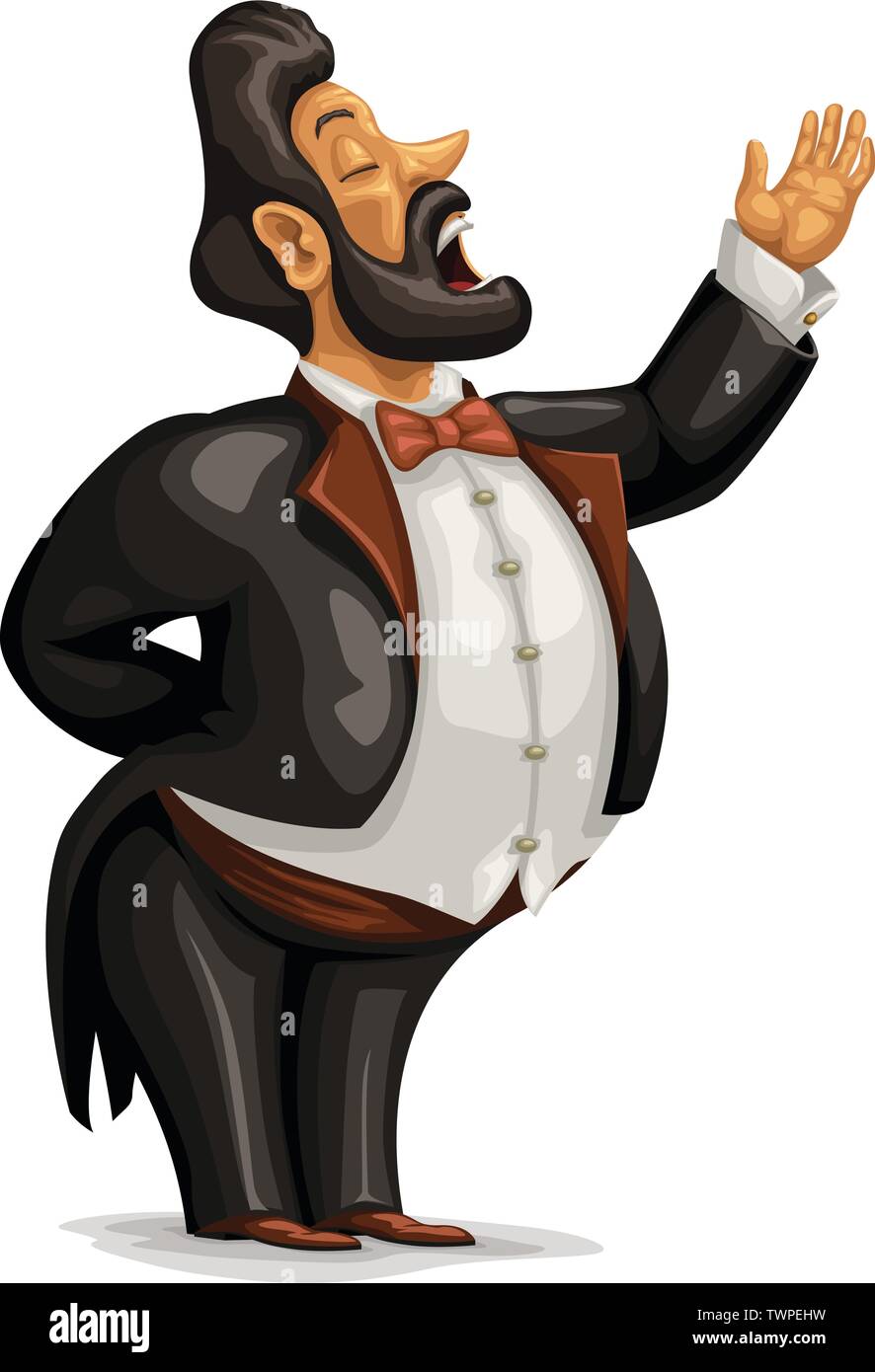 Singer opera cartoon hi-res stock photography and images - Alamy