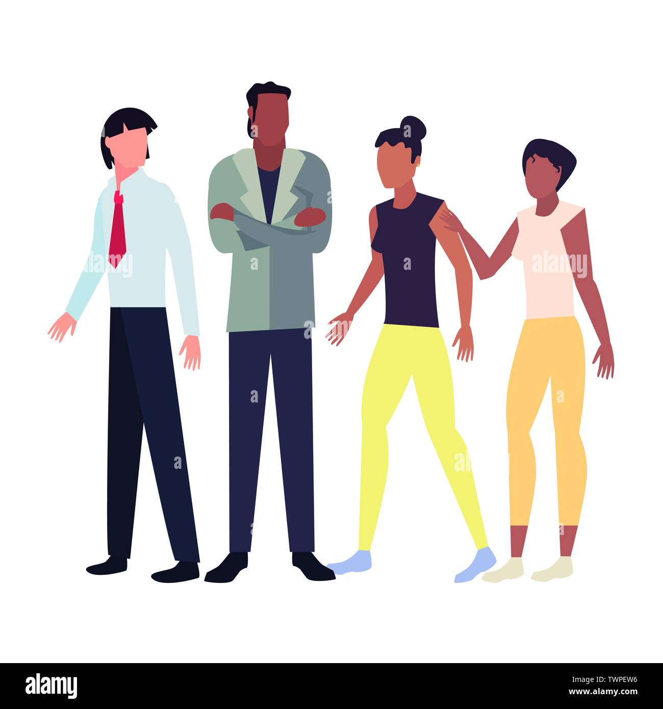 group people characters team work vector illustration Stock Vector ...