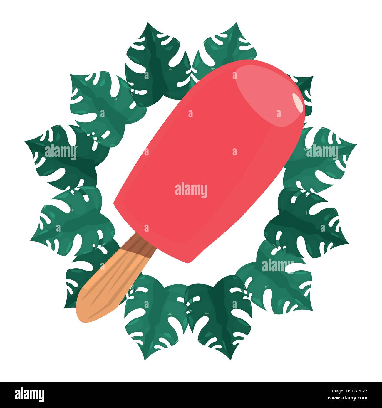 summer time holiday ice cream tropical frame vector illustration Stock ...
