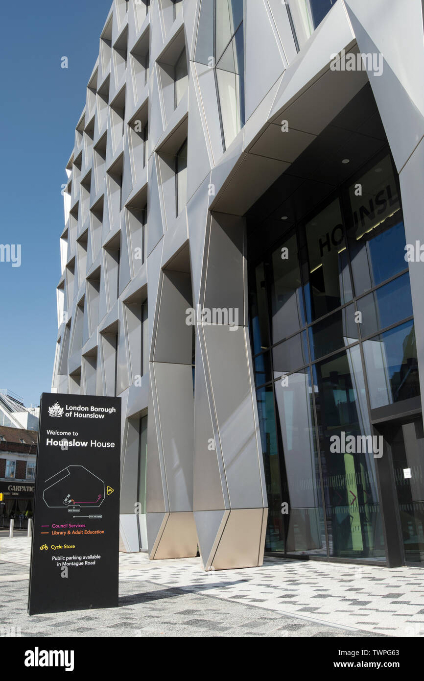 exterior of hounslow house, or hounslow civic centre, in hounslow ...
