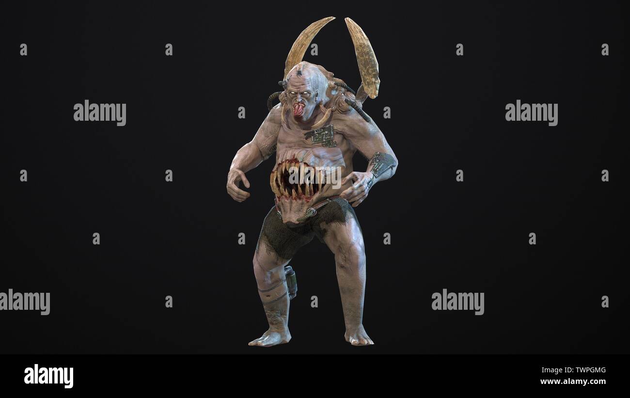 Nuclear post-apocalypse mutant soldier 3d render Stock Photo - Alamy