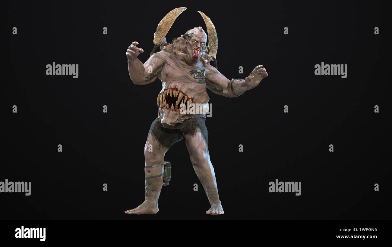 Nuclear post-apocalypse mutant soldier 3d render Stock Photo - Alamy