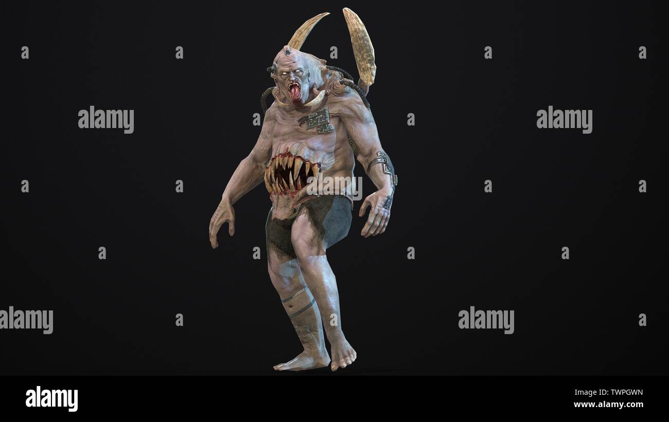 Nuclear post-apocalypse mutant soldier 3d render Stock Photo - Alamy