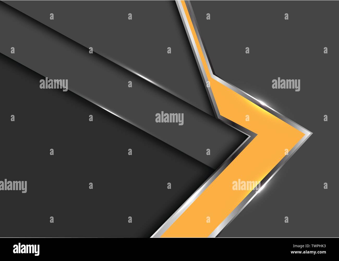 Abstract yellow arrow gray metal shadow design modern futuristic ...