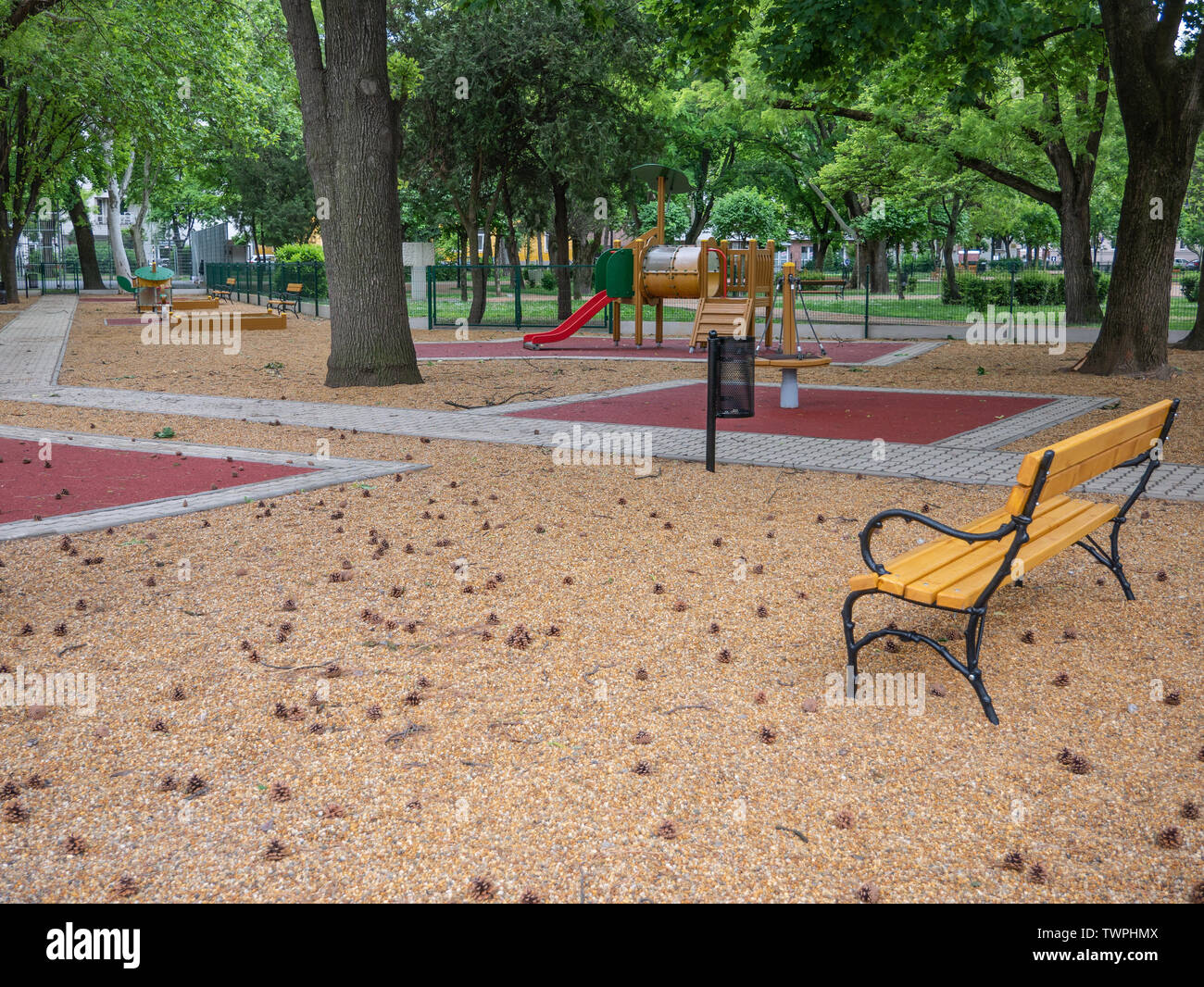 Children Playground in Park in gyor Stock Photo - Alamy