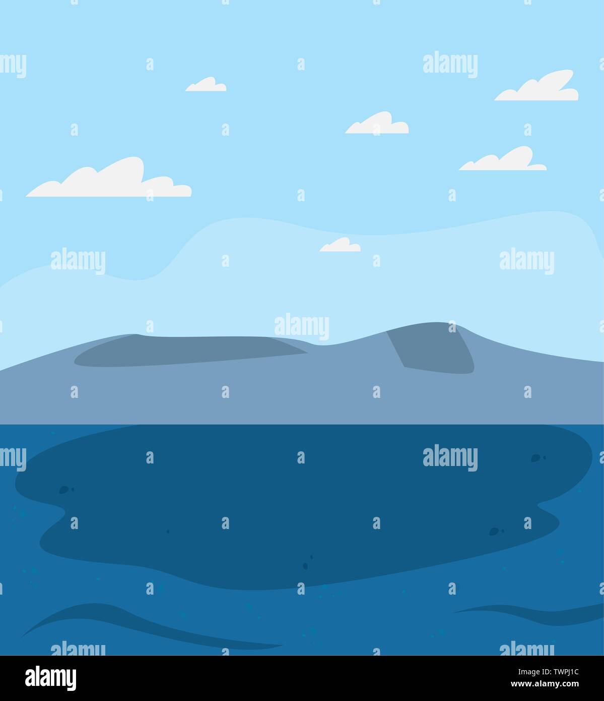 landscape coast ocean tropical background vector illustration Stock ...