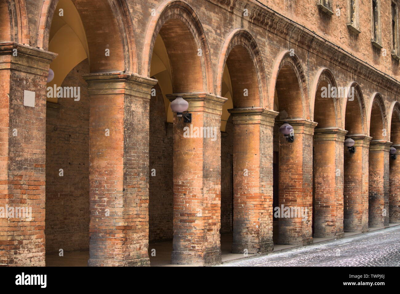 Colonnade in Urbino, Italy Stock Photo - Alamy