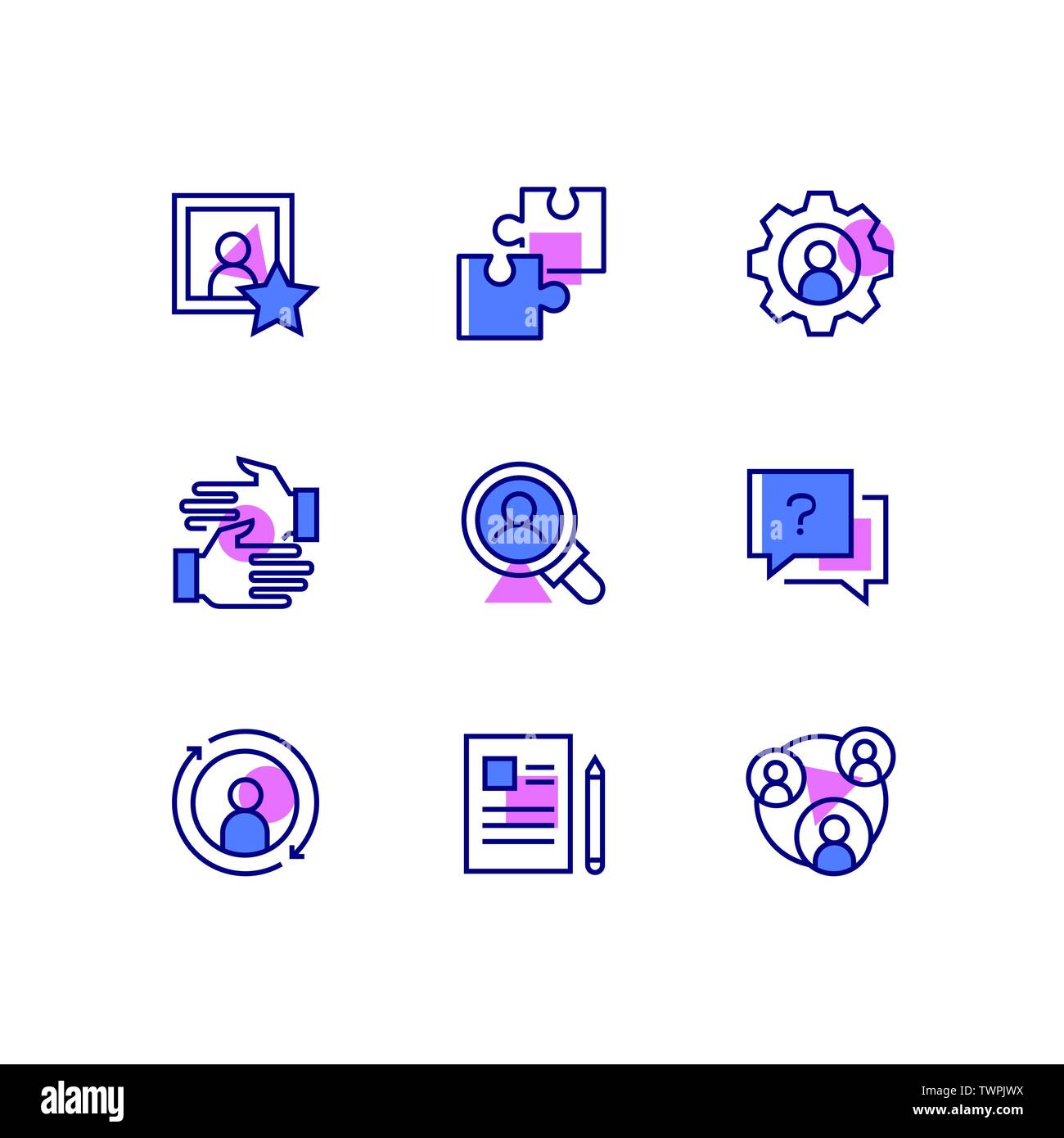 Blue sign handshake symbol icon hi-res stock photography and images - Alamy