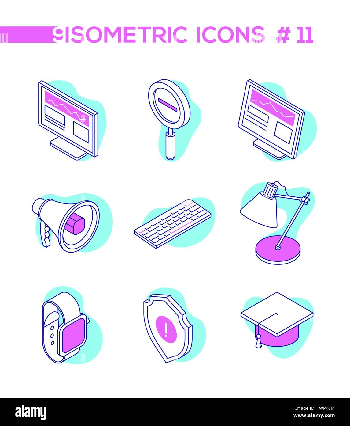 Business and education - line design style isometric objects Stock ...