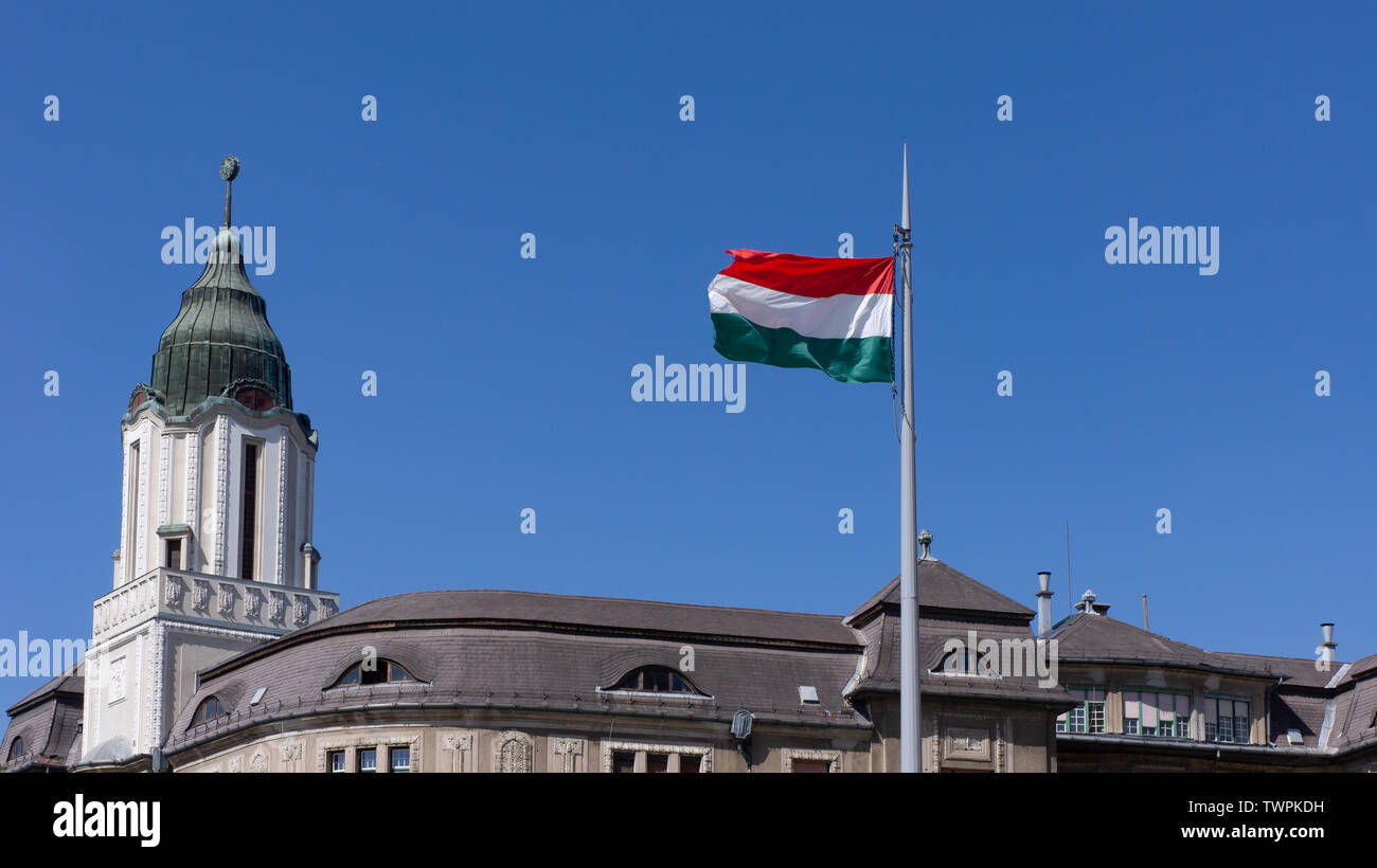 Hungary flag waving in wind hi-res stock photography and images - Alamy