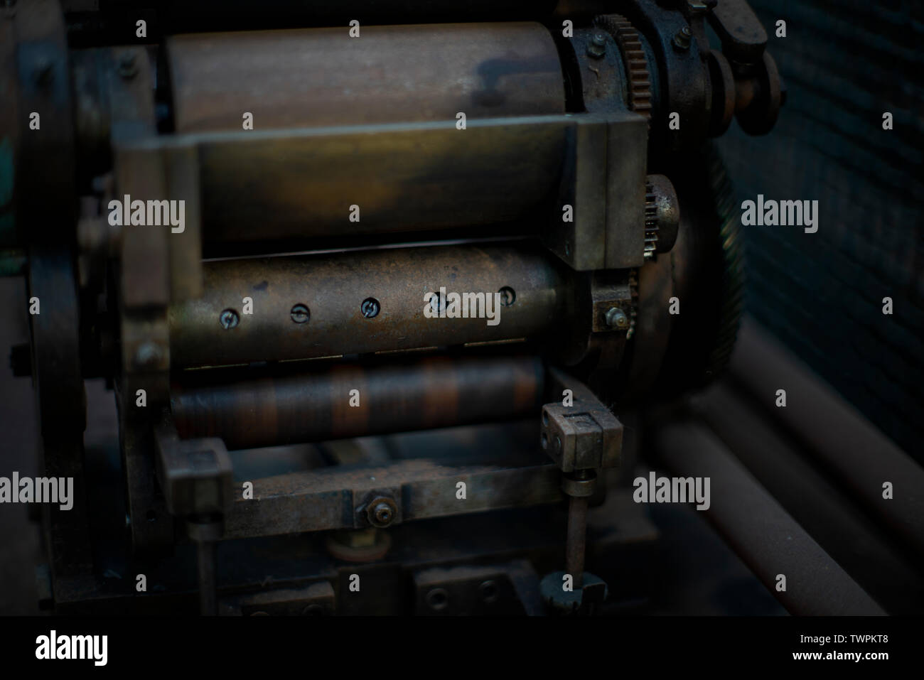 Old typography machine Stock Photo - Alamy