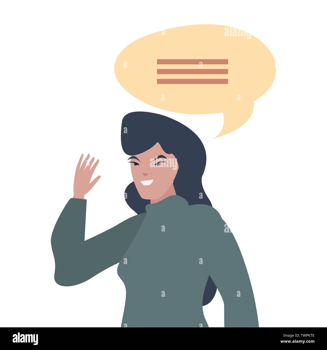 woman female character talk bubble vector illustration Stock Vector ...