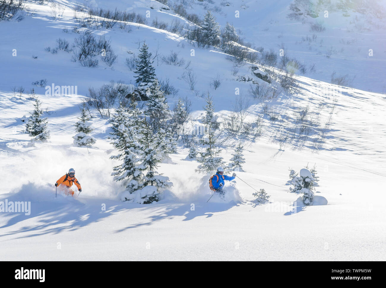 Professional skiers hi-res stock photography and images - Alamy