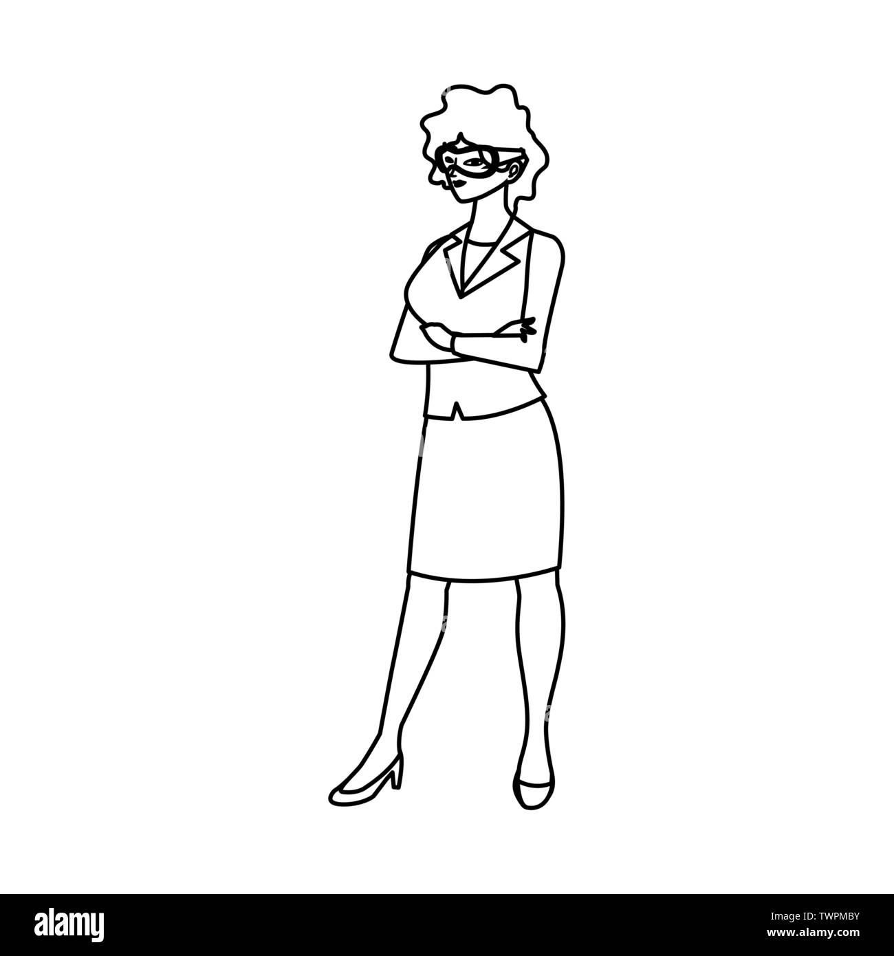 female engineer worker avatar character vector illustration design ...