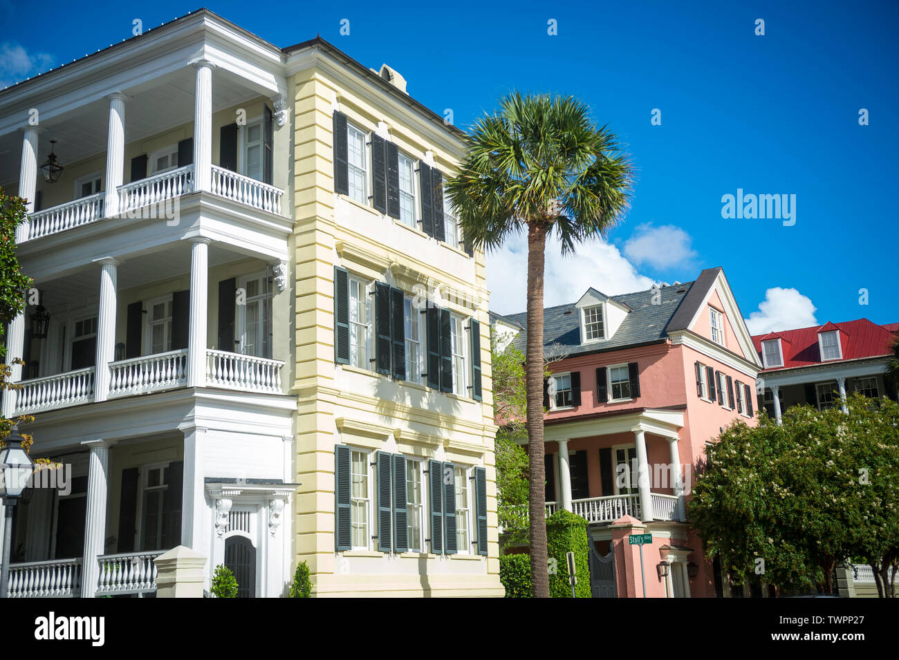 Brightly colored colonial architecture in the historical heart of ...