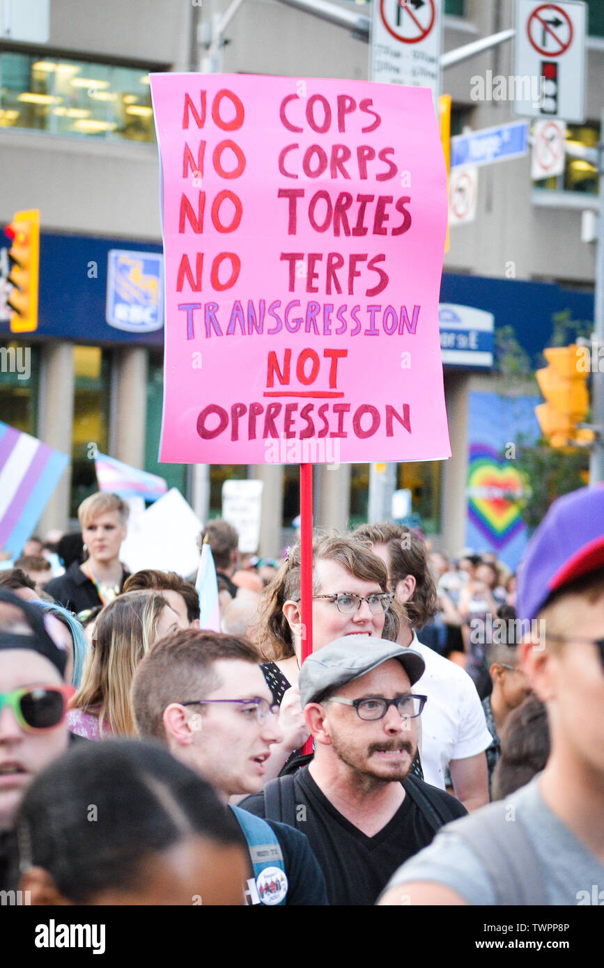A placard among protesters supporting the LGBT during the Trans march ...