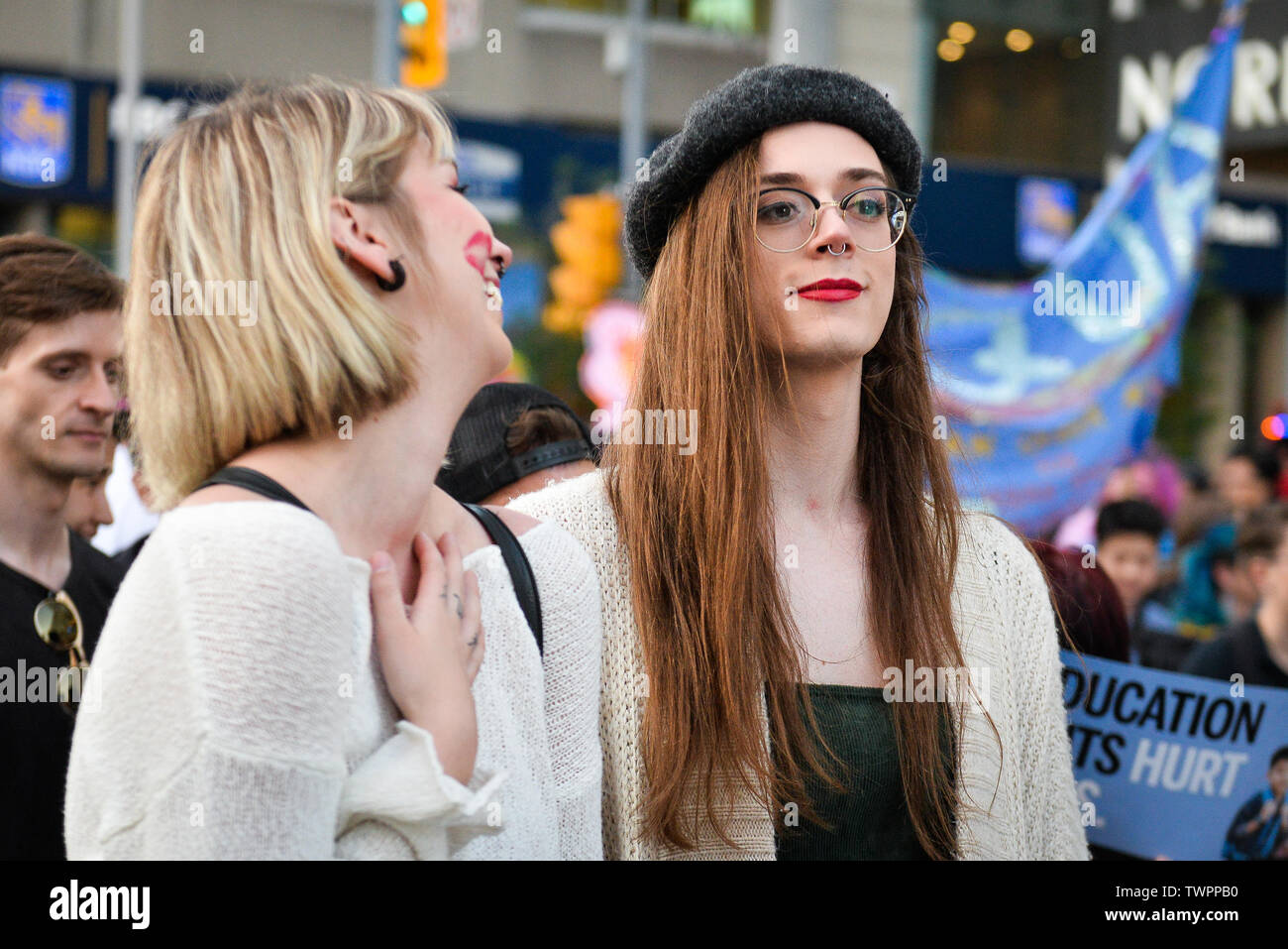 Members of the transgender talk to each other during the Trans march ...