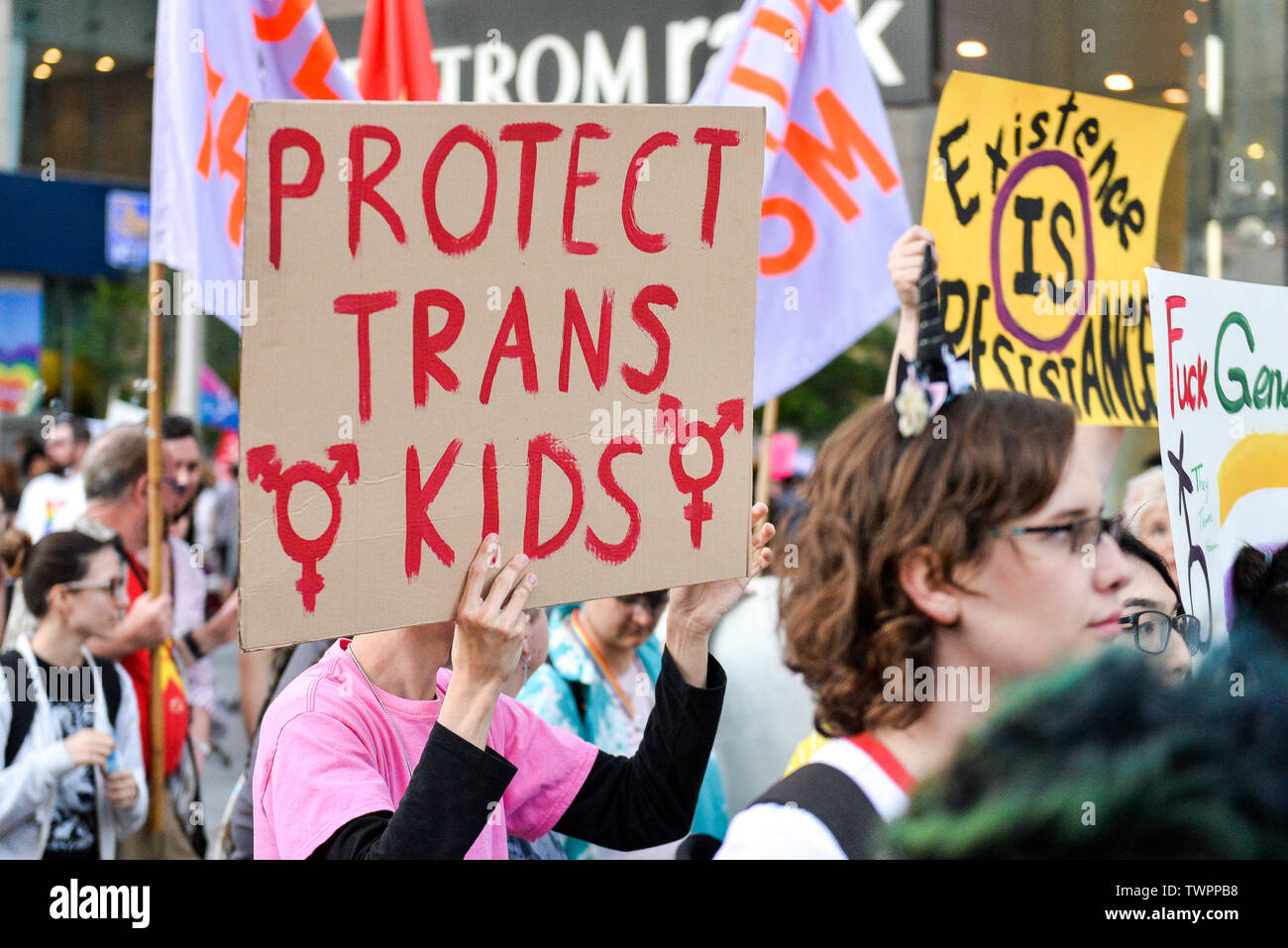 Trans protest kids hi-res stock photography and images - Alamy