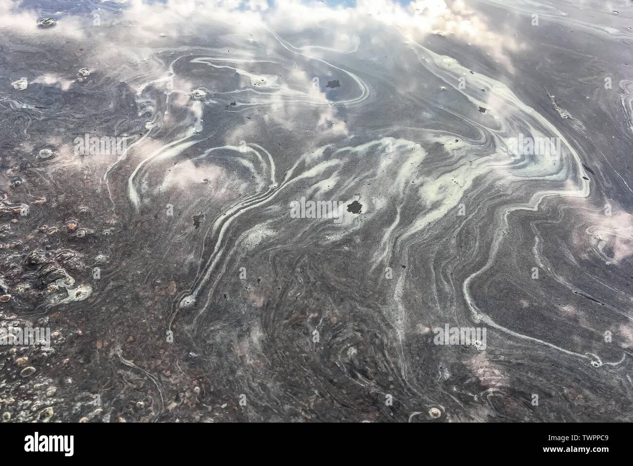 Polluted water, dirty water close-up, environmental disaster Stock ...