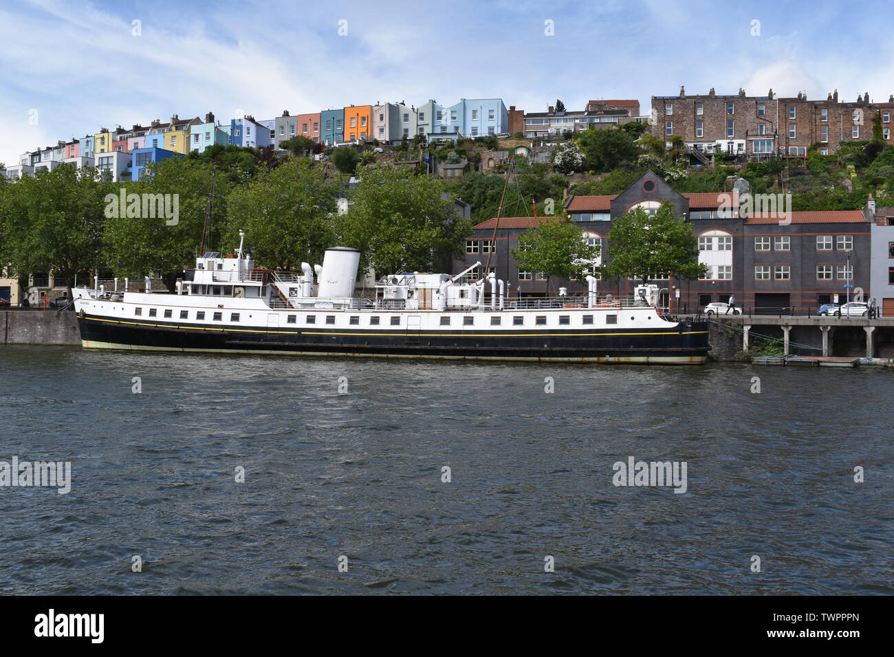 The Grain Barge floating restaurant, Bristol, UK Stock Photo - Alamy