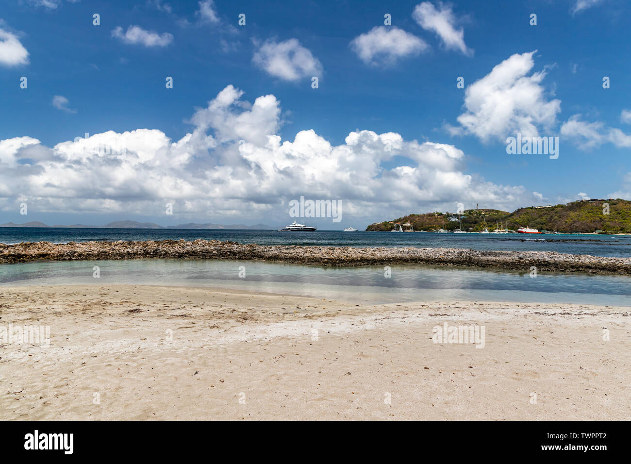 Saint Vincent and the Grenadines, Britannia bay beach, Mustique Stock ...