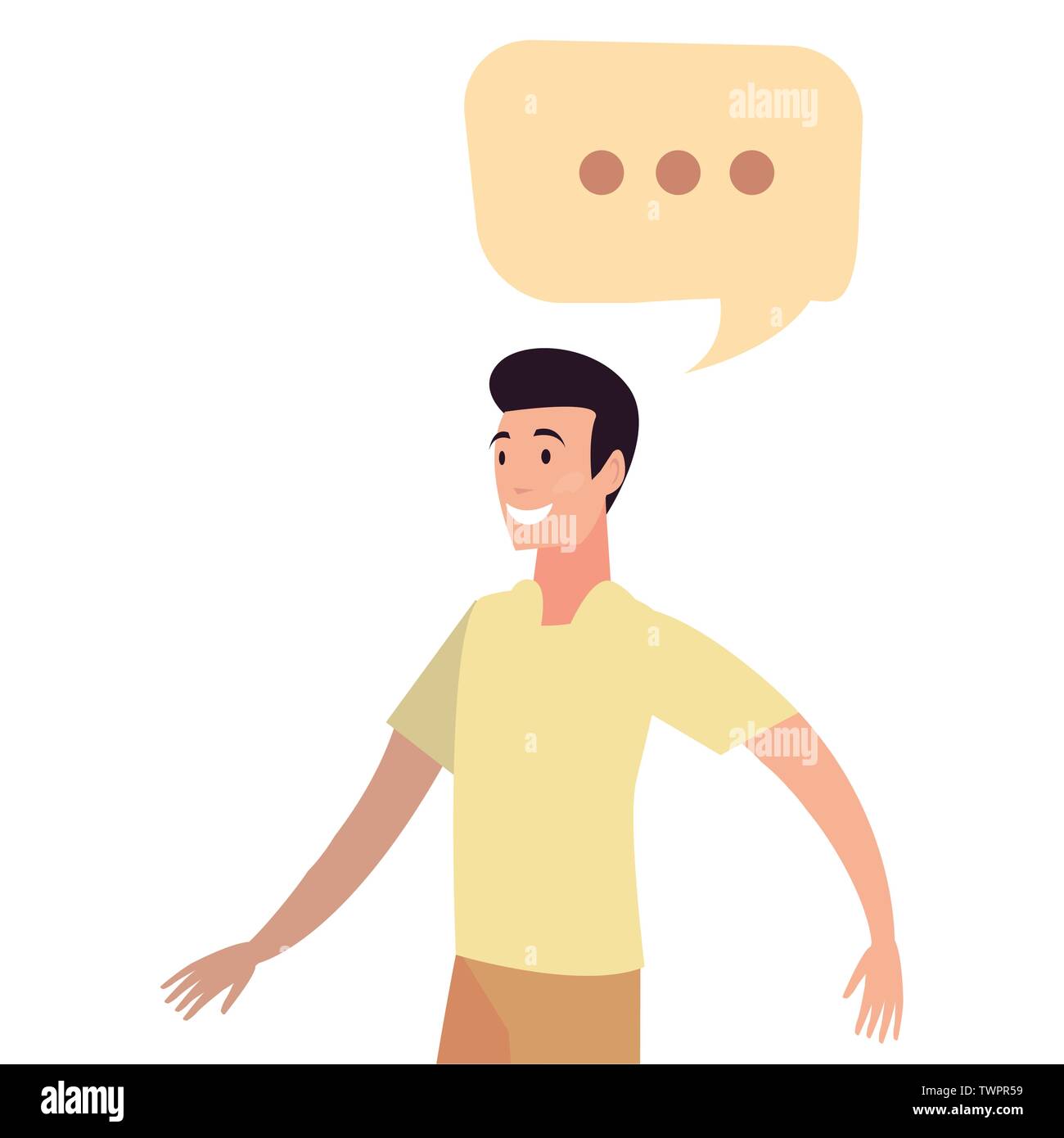 man character male talk bubble vector illustration Stock Vector Image ...