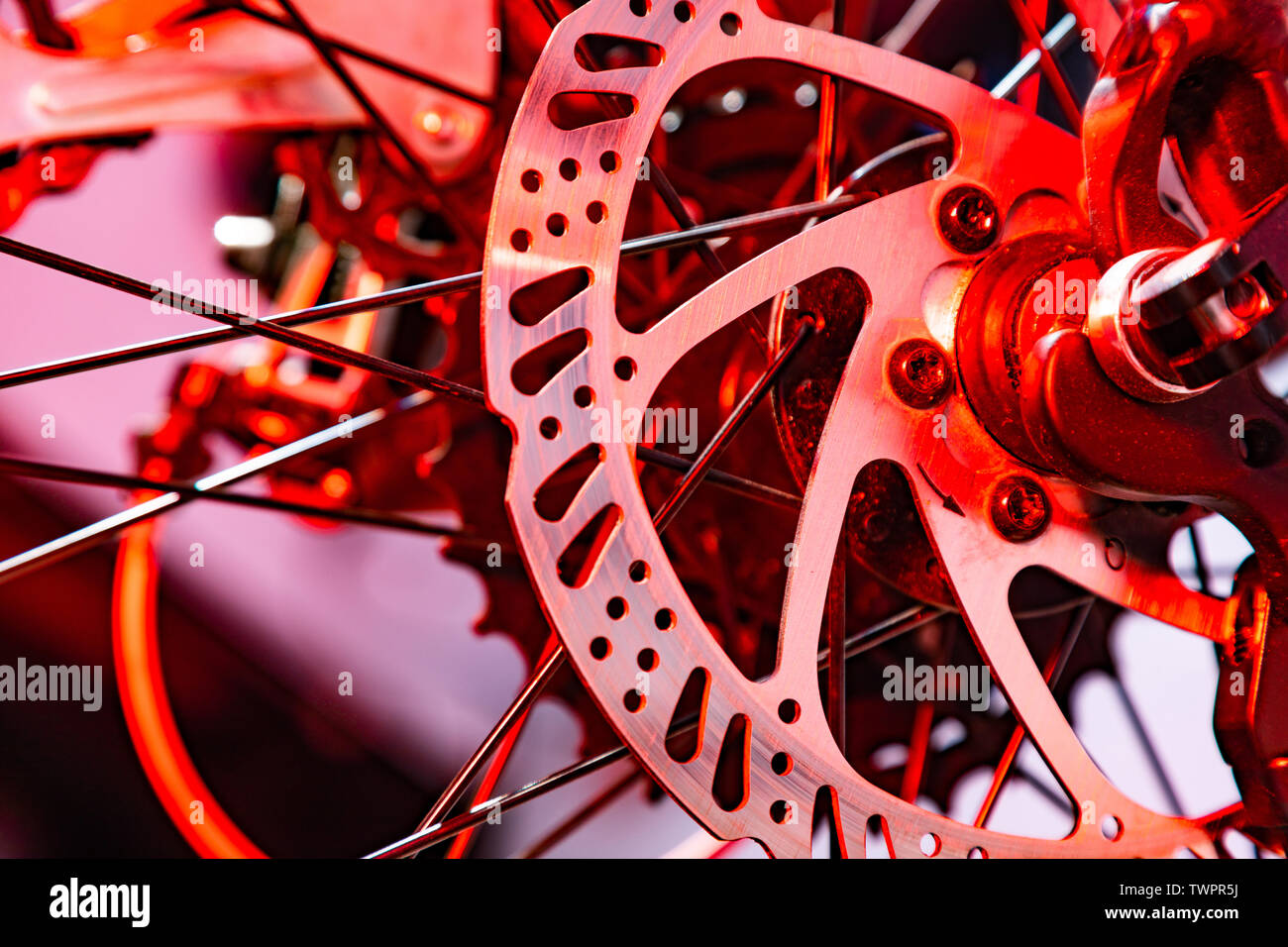 modern shot of new bicycle spare part made from different ...